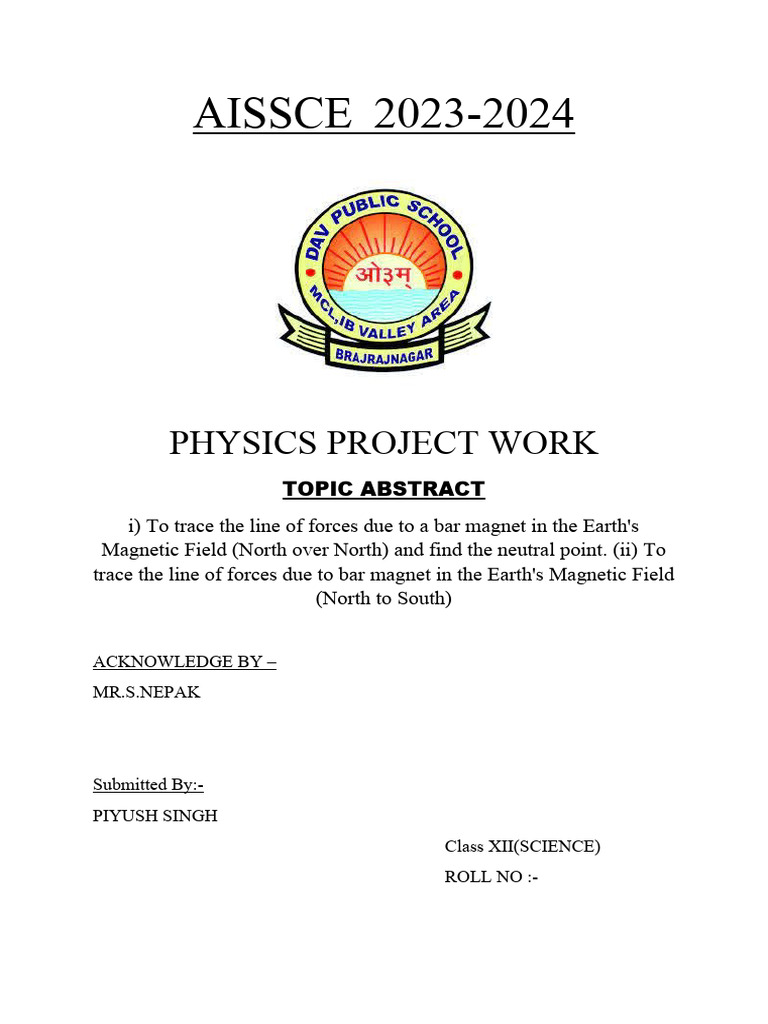 AISSCE 2023 | PDF | Magnetic Field | Magnet