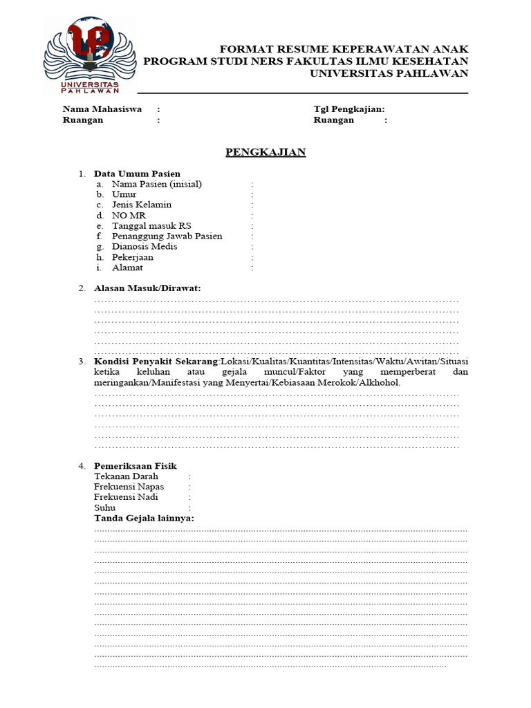 Format Resume Kep Anak | PDF