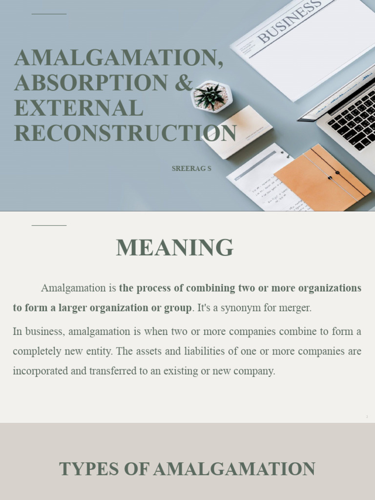 Amalgamation, Absorption & External Reconstruction | PDF | Consolidation (Business) | Equity ...