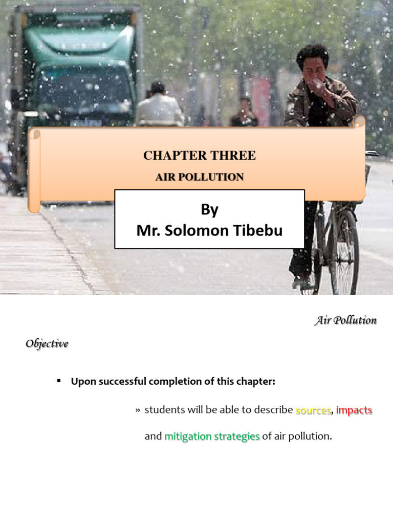 Chapter Three-Air Pollution | PDF | Atmosphere Of Earth | Air Pollution