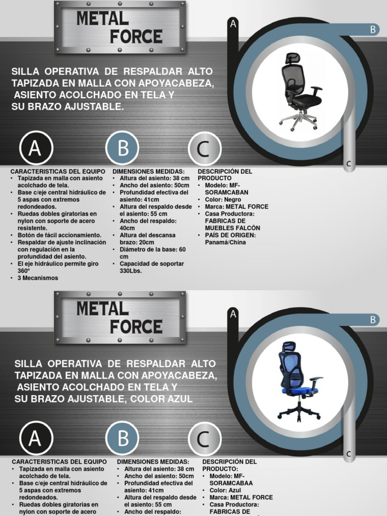 Catalogo - METAL FORCE - 2017 - WEB | PDF | Silla | Hidráulica