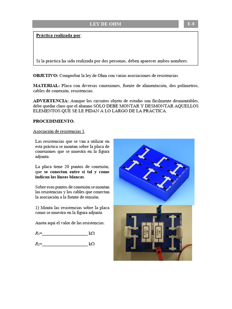 E8 - Ley de Ohm - 2023 | PDF