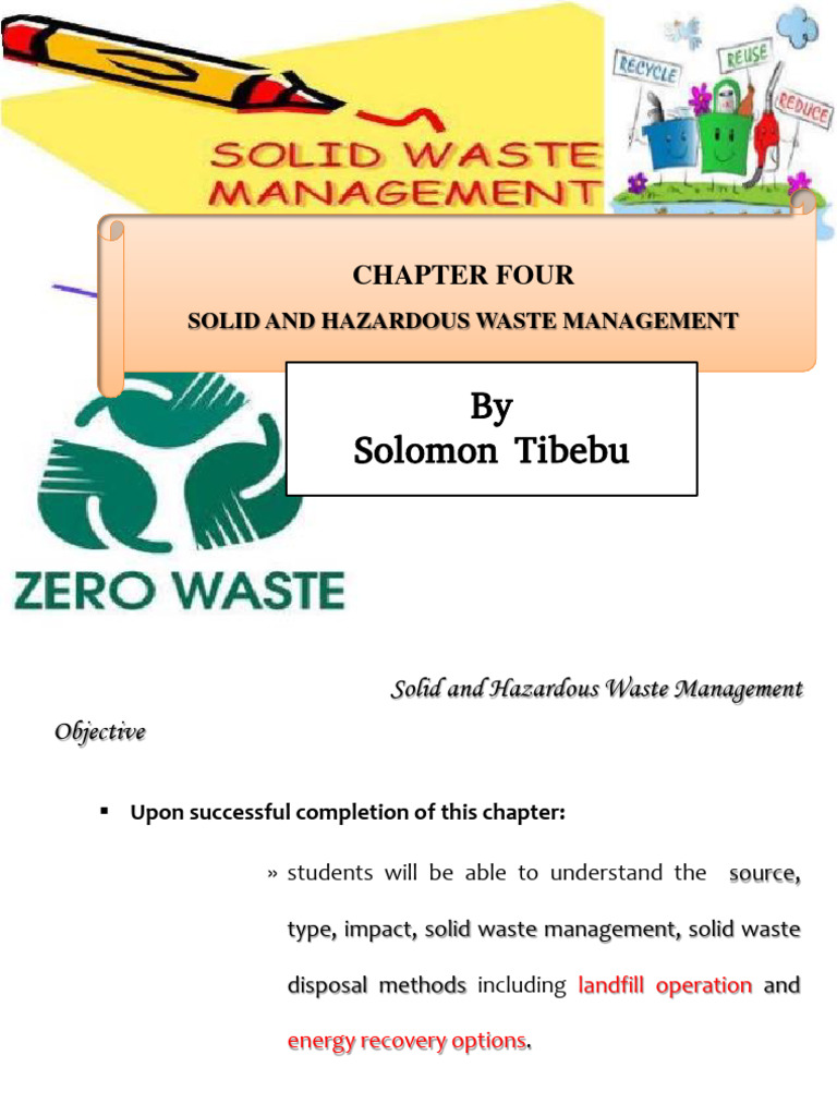 Chapter Four-Soild and Hazardous Waste Management | PDF | Waste ...