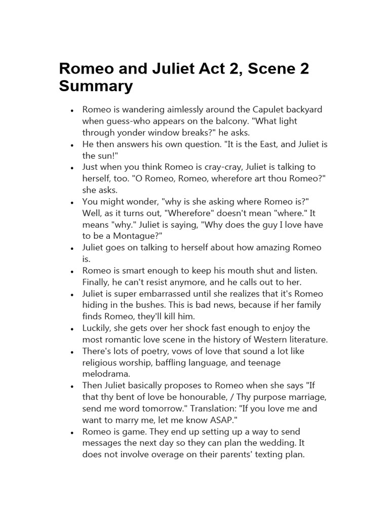 Act 2, Scene 2: Balcony Encounter | PDF