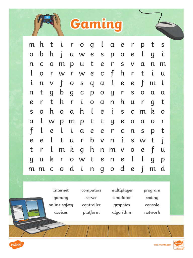 T I 1638958718 ks2 Gaming Word Search - Ver - 2 | PDF | Computer ...