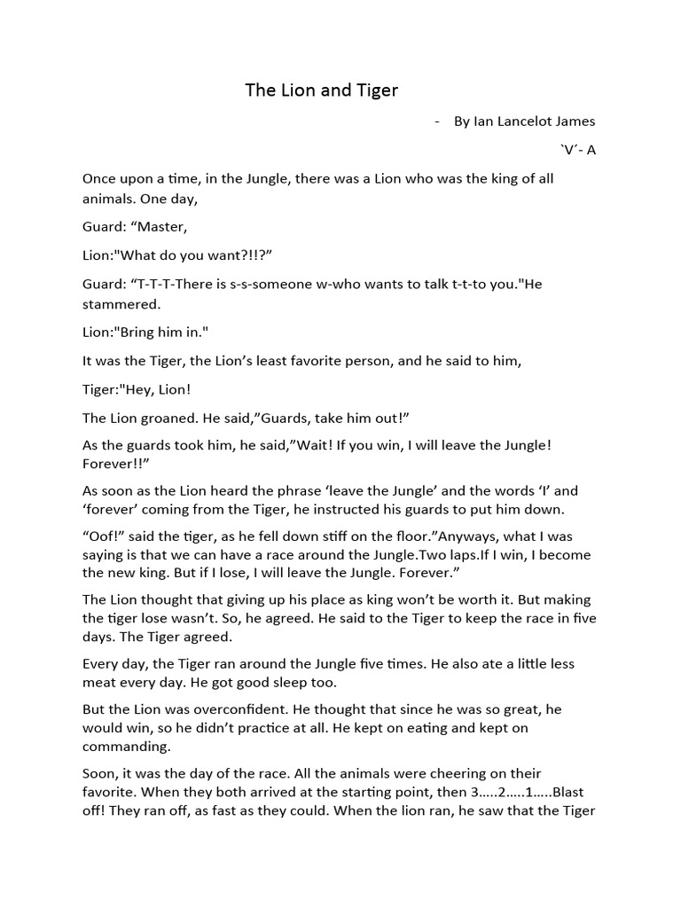 The Lion and Tiger | PDF