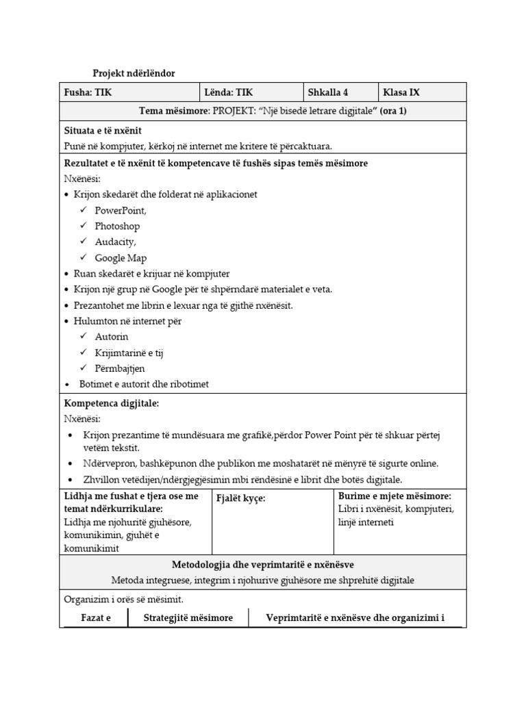 TIK 9 Projekt Ditar | PDF