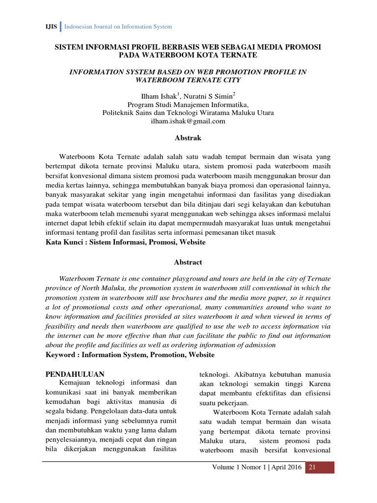 Sistem Informasi Profil Berbasis Web Seb 6cc649ad | PDF | Komputer