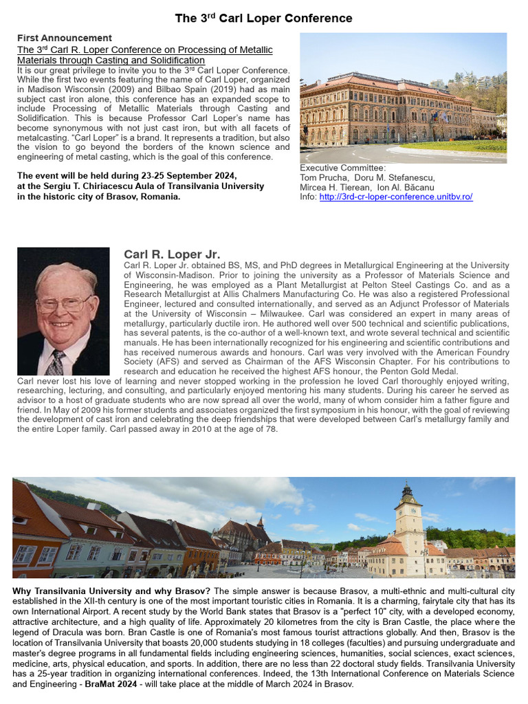 3rd - Carl Loper Conference - First Announcement - FINAL | PDF