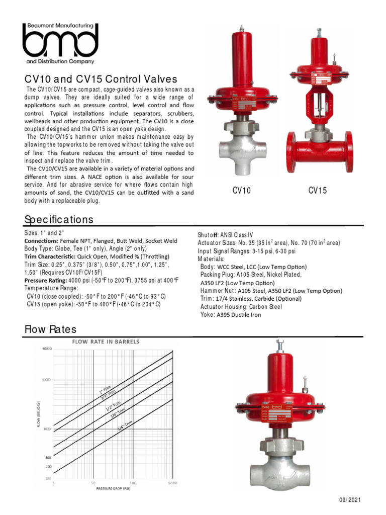 CV10/CV15 Control Valve Overview | PDF | Valve | Steel