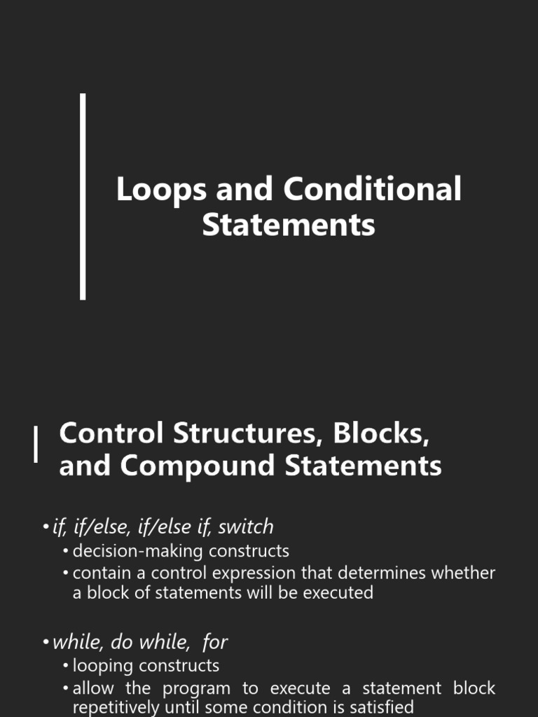 05 Loops and Conditional Statements | PDF