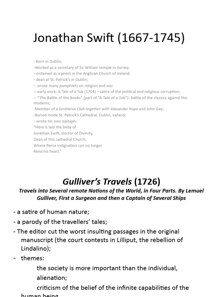 04 Jonathan Swift 1667 1745 | PDF | Gothic Fiction | Robin Hood