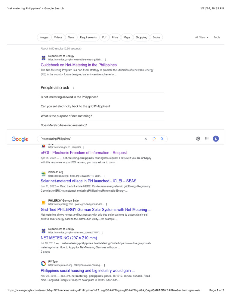 "Net Metering Philippines" - Google Search | PDF | Computers | Technology & Engineering