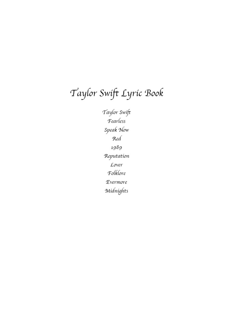 TS 2 | PDF | Taylor Swift | Forgiveness