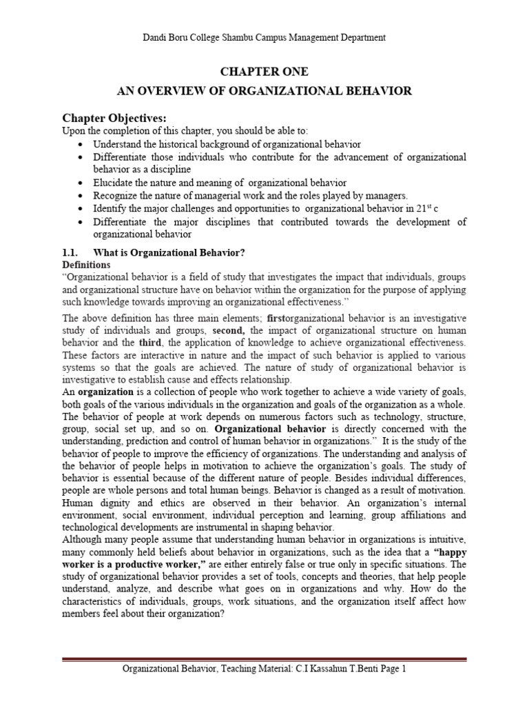 Ob Ch1-9 Kassahun | PDF | Organizational Behavior | Perception