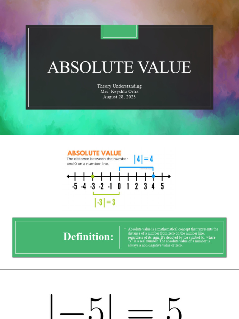 Understanding Absolute Value Concepts | PDF | Numbers | Distance