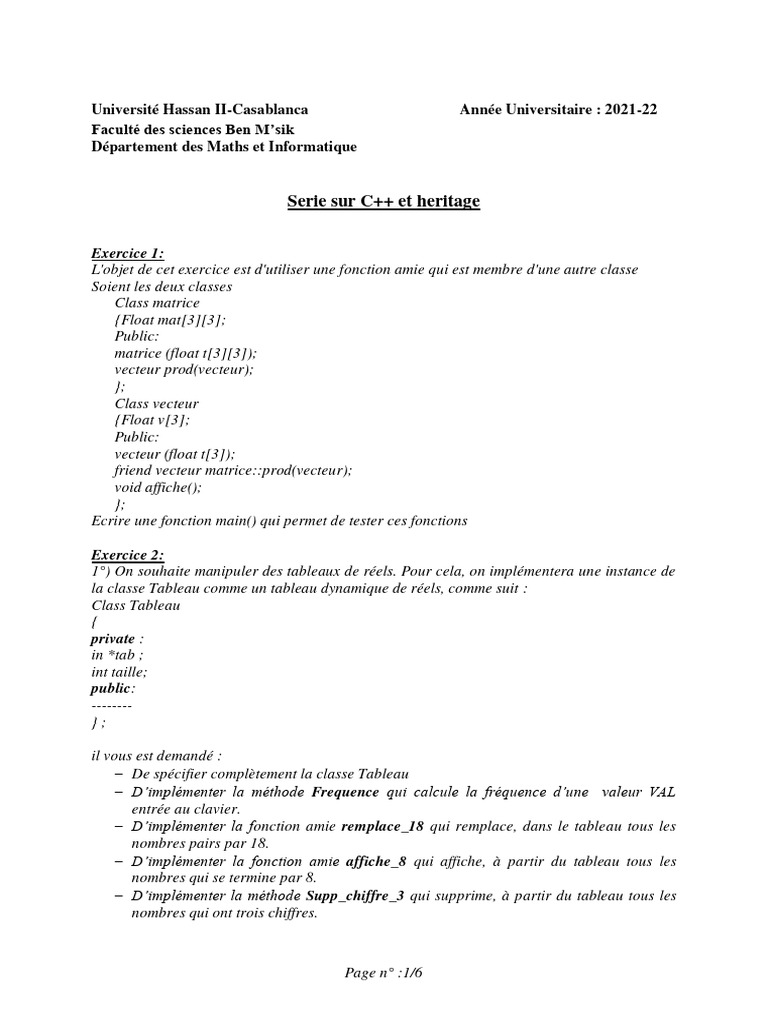 Exercices | PDF | Constructeur (programmation) | Programmation