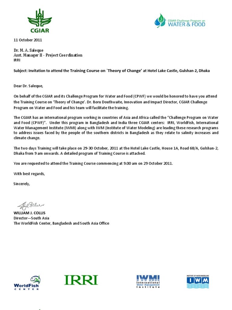 Invitation Letter, Program Schedule and Participants List For TOC ...