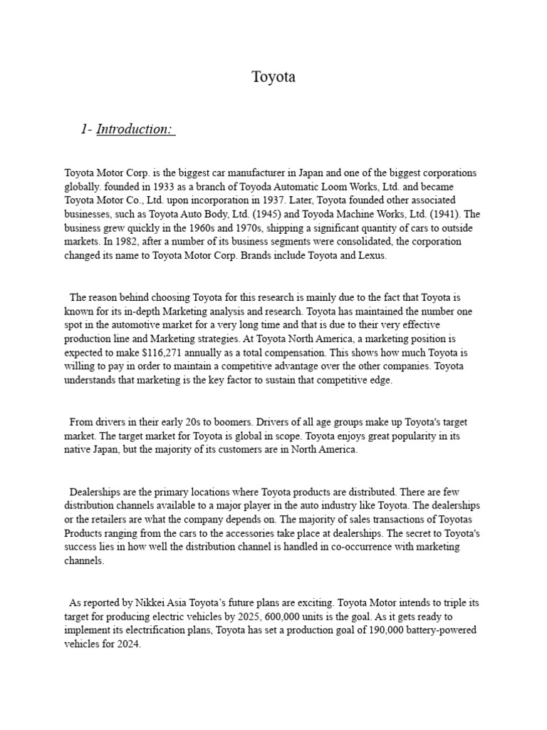 Toyota | PDF | Toyota | Oligopoly