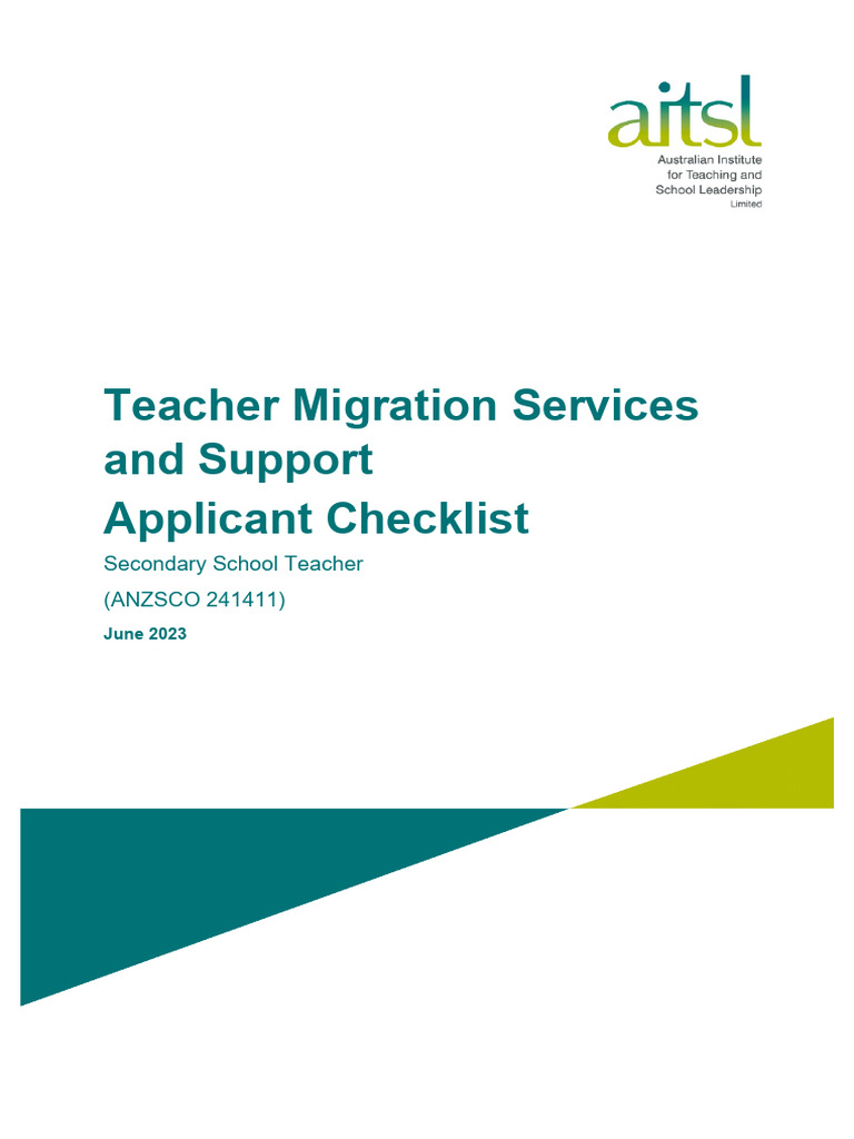 Afm Secondary Checklist | PDF