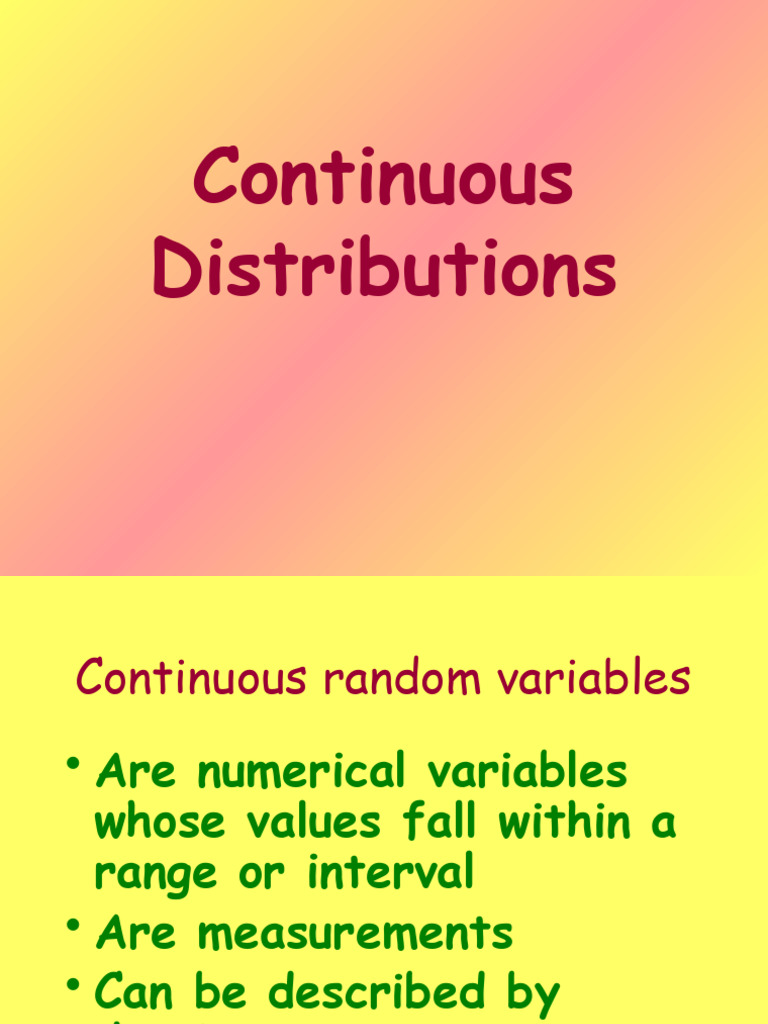 Continuous Distributions | PDF | Probability Density Function ...