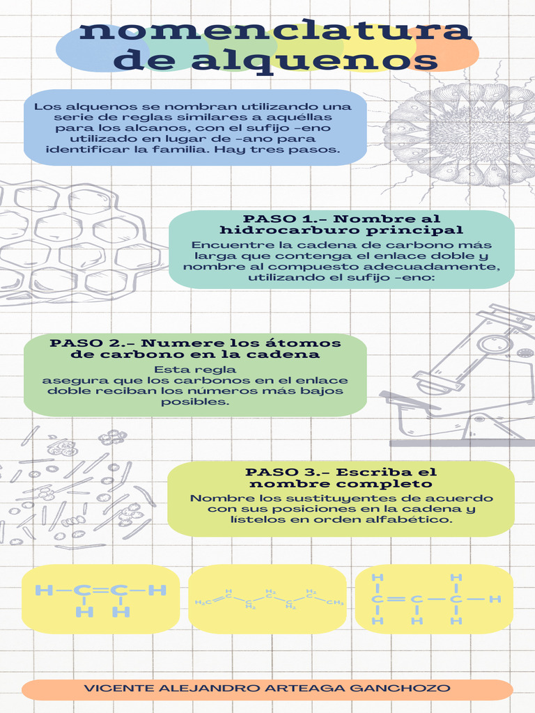Tarea 1 Infografía Sobre Nomenclatura de Alquenos | PDF
