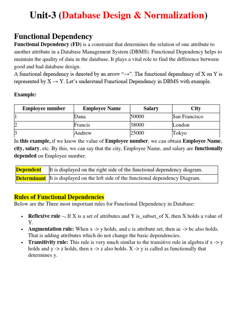 Unit-3 (Database Design and Normalization) | PDF | Data Model | Computer Data