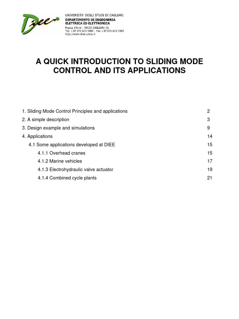 A Quick Introduction to Sliding Mode Con | PDF | Control Theory | Derivative