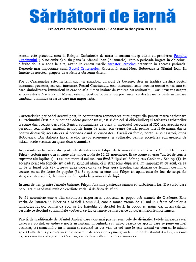 Sarbatori de Iarna | PDF