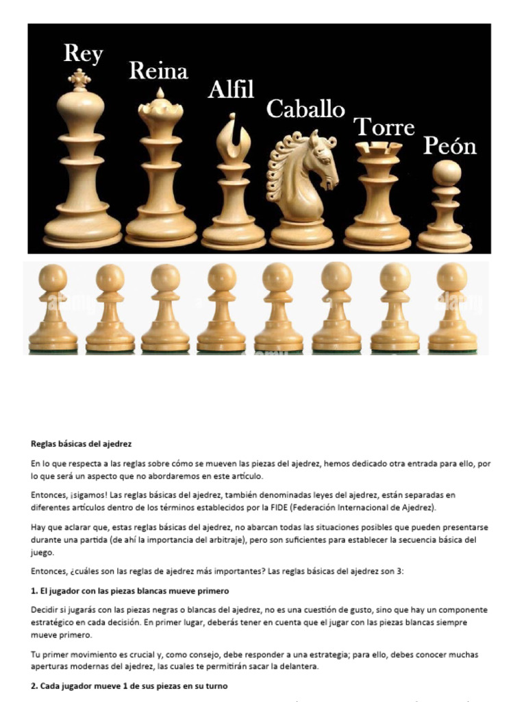 Reglas Básicas Del Ajedrez | PDF | Ajedrez | Juegos tradicionales