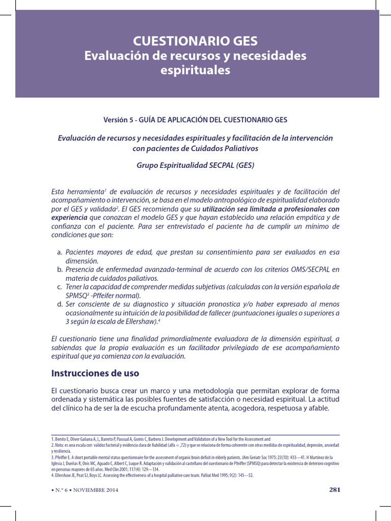 Cuestionario GES | PDF | Sicología