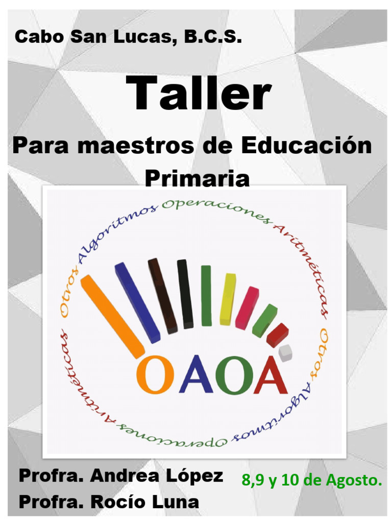Taller de Matemáticas OAOA Primaria | PDF