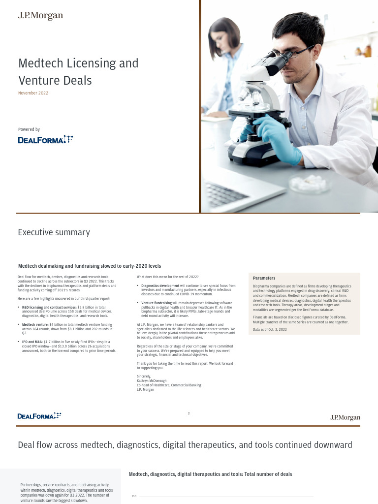 Jpmorgan Chase q3 2022 Medtech Report | PDF | Jp Morgan Chase | Securities (Finance)