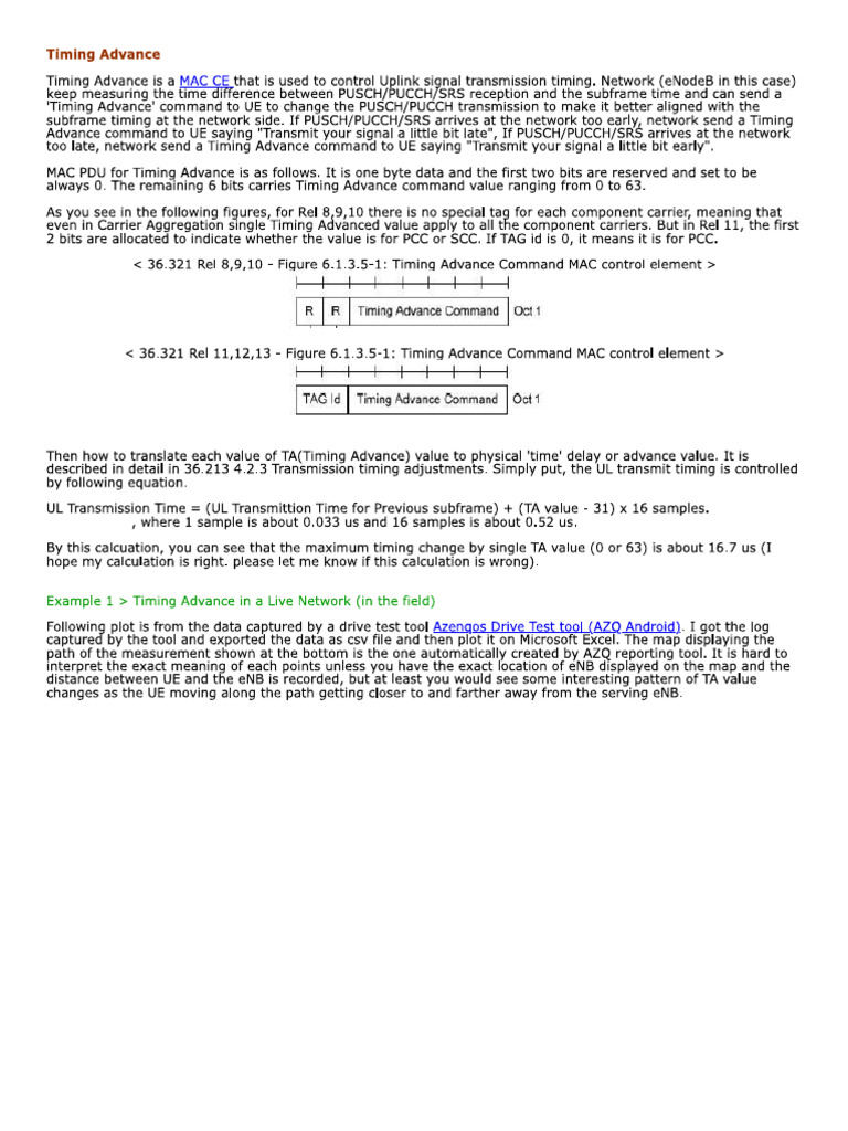 4G LTE - Timing Advance | PDF