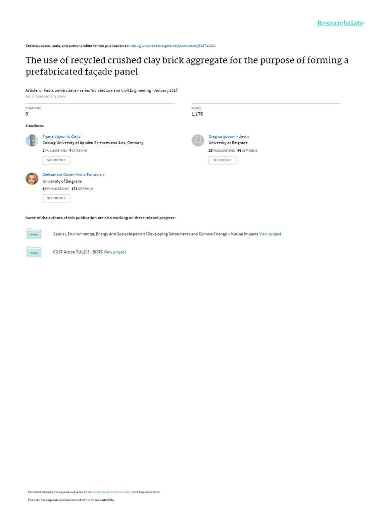 The Use of Recycled Crushed Clay Brick Aggregate F | PDF | Concrete ...