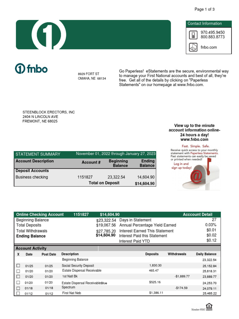 FNBO STMNT | PDF | Money | Business
