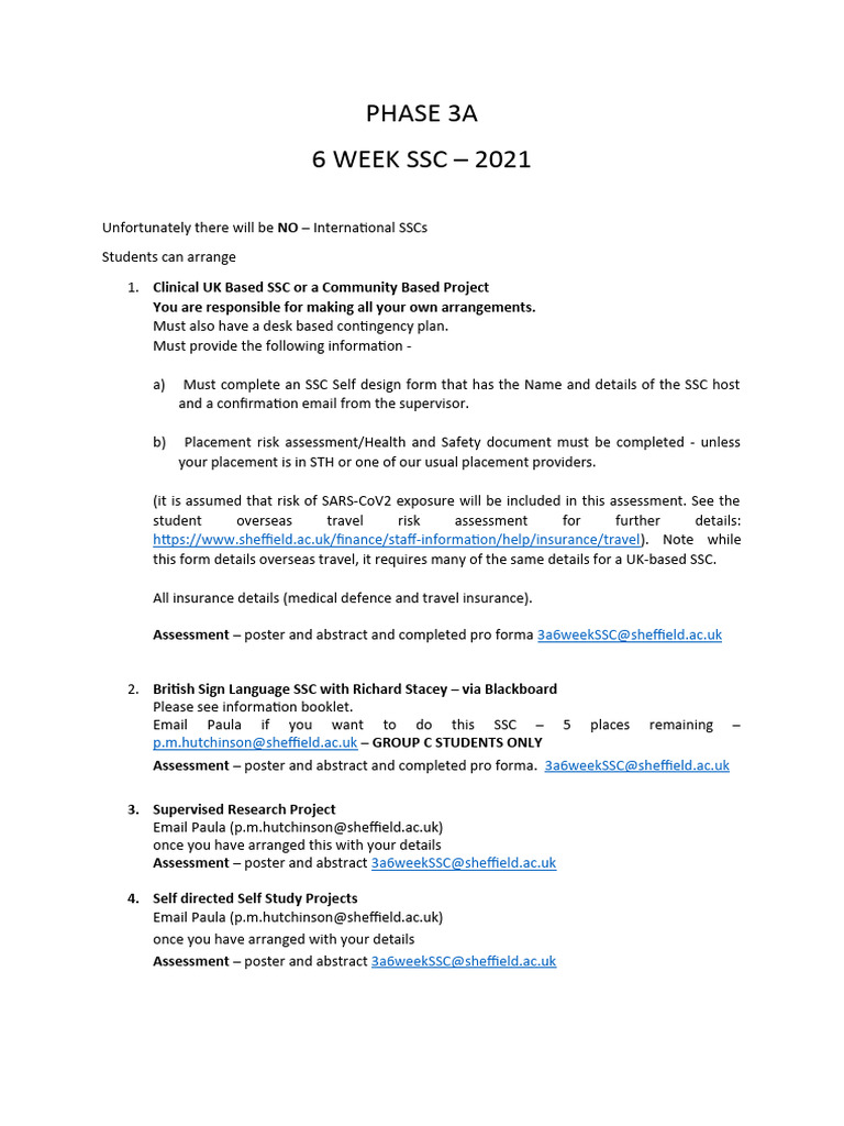 Phase 3A 6-Week SSC Guidelines 2021 | PDF | Health Sciences | Health Care