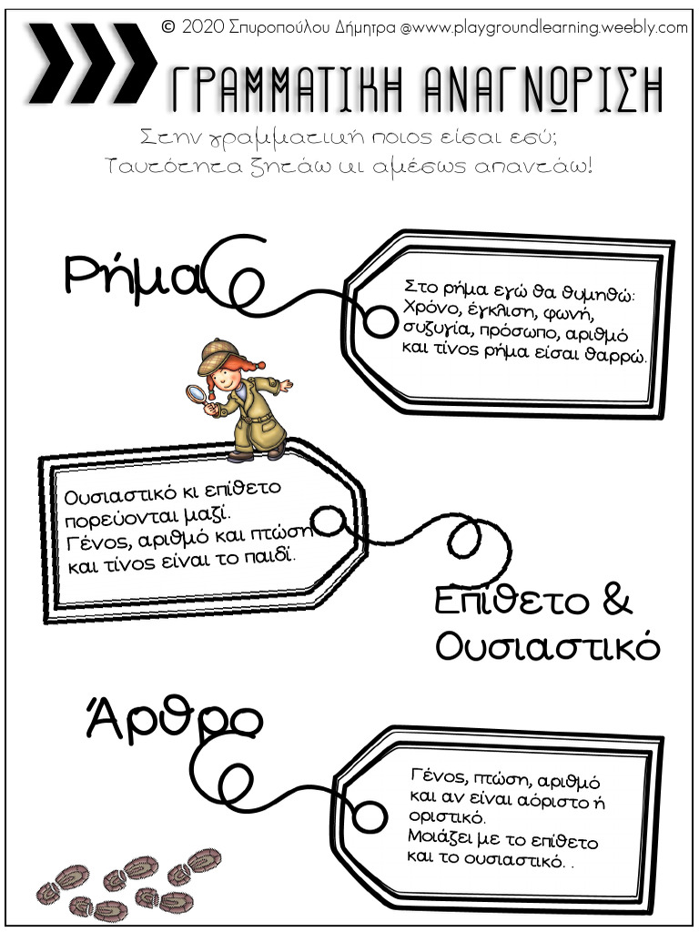Γραμματική Αναγνώριση (για lapbook γραμματικής) | PDF