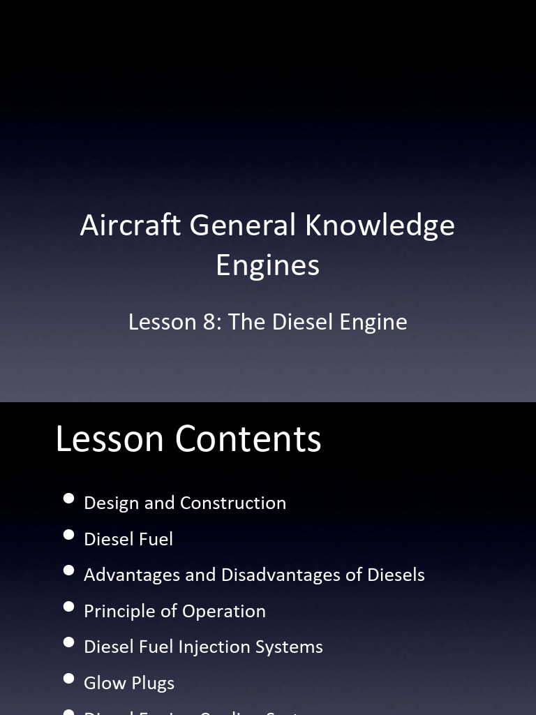 Aviation Diesel Engine Basics | PDF | Diesel Engine | Fuel Injection