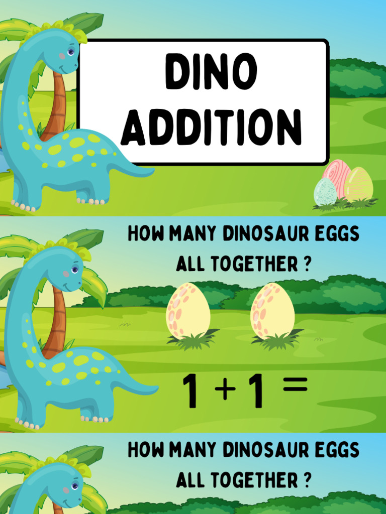 Colorful Animated Dinosaur Addition | PDF
