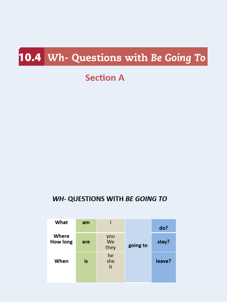 WH Questions With Going To | PDF