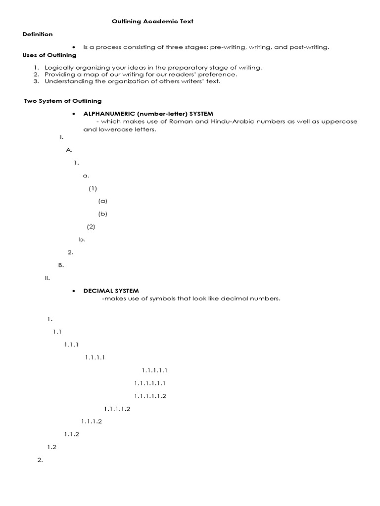 Guide to Academic Outlining Techniques | PDF