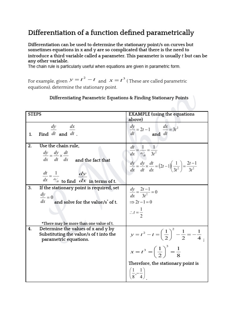 Parametric Differentiation | PDF Parametric Differentiation | PDF