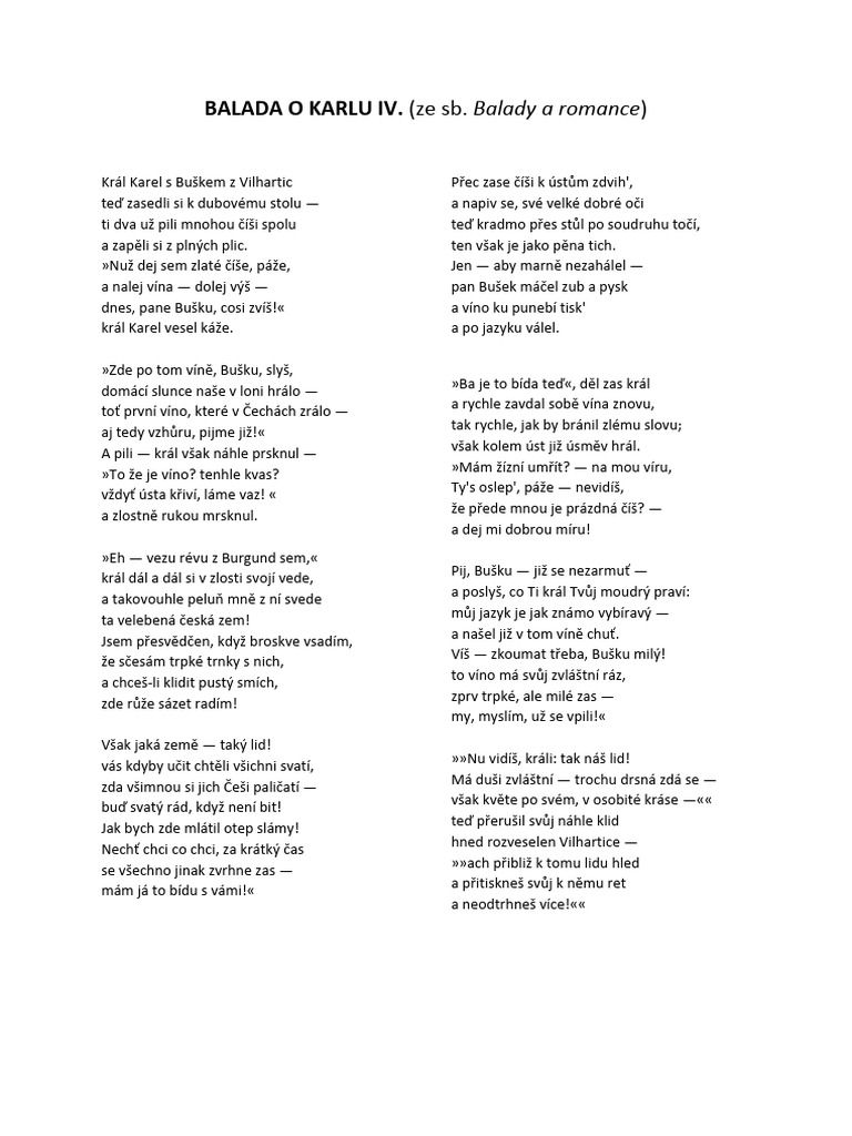 Romance o Karlu IV | PDF