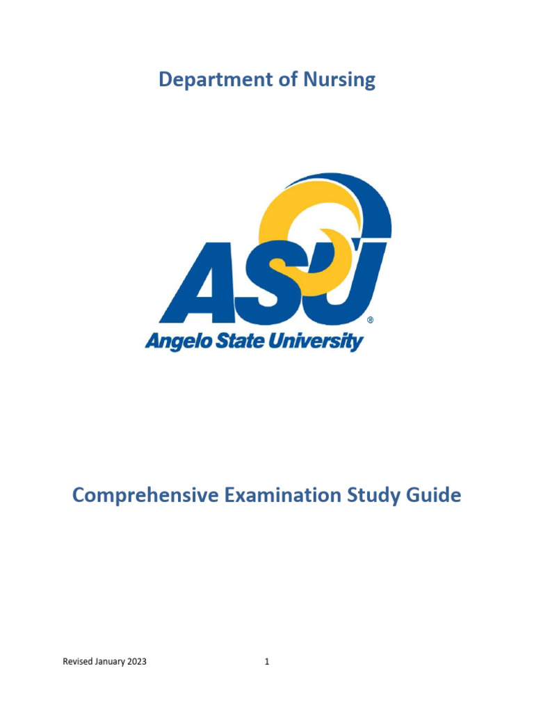 Comprehensive Exam Study Guide For Msn Students Pdf Nursing