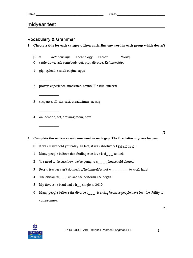 Midyear Test | PDF