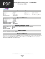 Score Report Examples Abas-3 | PDF | Standard Score | Caregiver