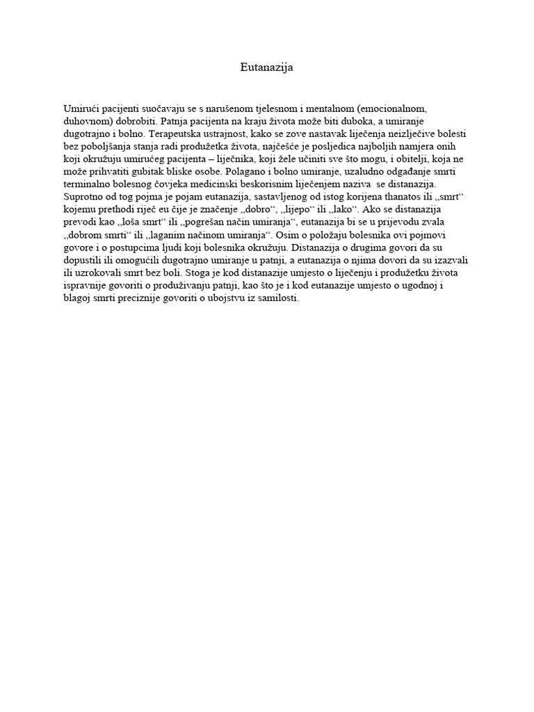 Eutanazija | PDF