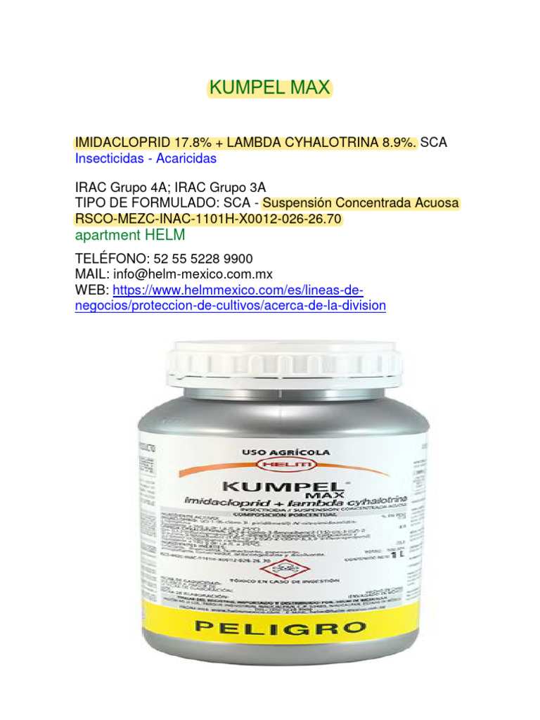 Kumpel Max: Insecticida Eficaz y Seguro | PDF | Agua | Acetilcolina