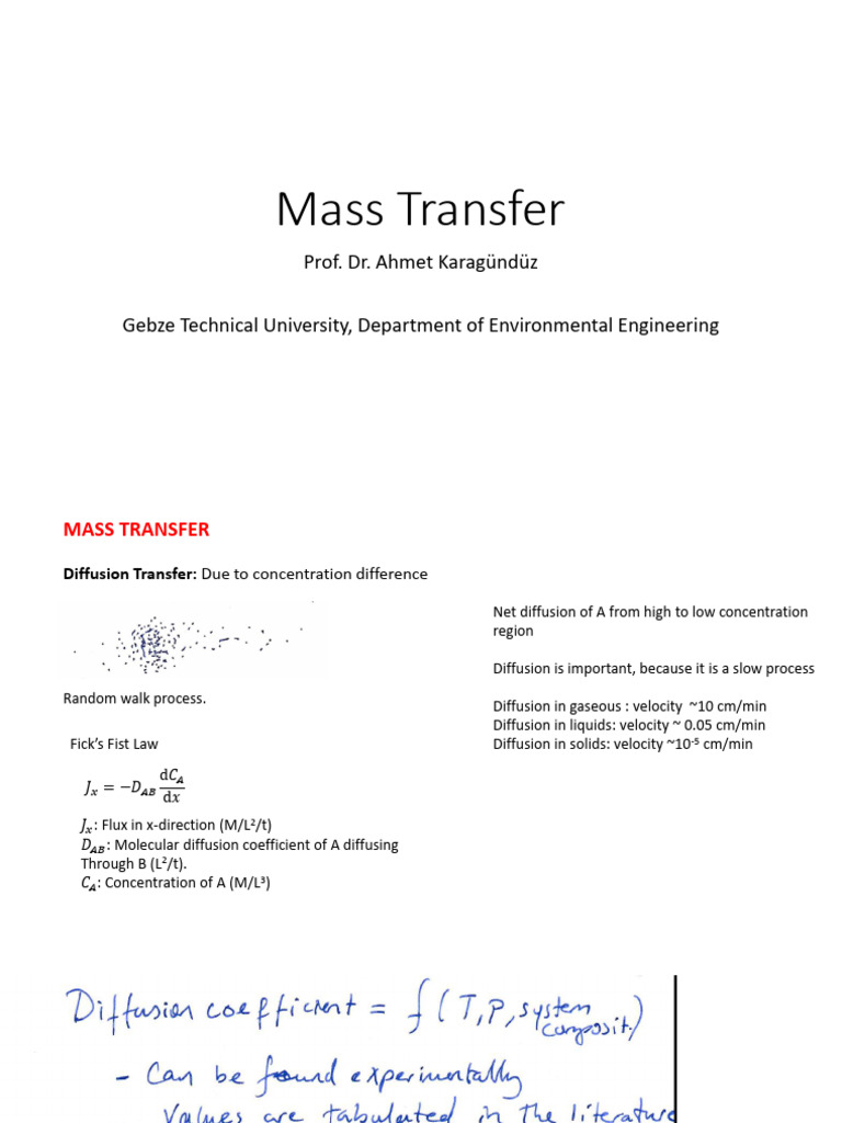 Mass Transfer-DESKTOP-TMOCD0E | PDF | Diffusion | Ozone